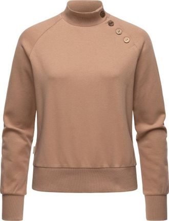 Ragwear Sweatshirt Majjorka Solid Damen Langarmshirt mit Rippb&uuml;ndchen und Zierkn&ouml;pfen