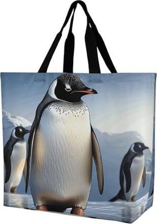 Generic Manchot Sac Fourre Tout L&eacute;ger Tote Bag Grand Sac &Agrave; Bandouli&egrave;re Pour Universit&eacute; Gym Quotidienne