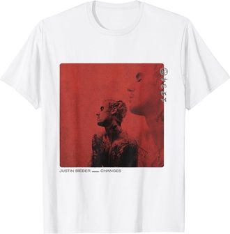 JUSTIN BIEBER Official Changes Red Album Cover White T-Shirt