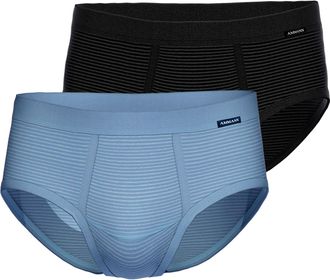 Ammann 2er Pack Herren Unterhose Unterwäsche Slip Brief Classic, Farbe:Mehrfarbig, Größe:6, Artikel:-125/183 hellblau/anthrazit
