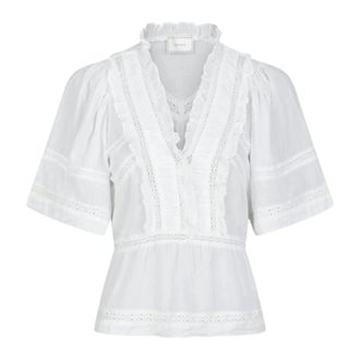 Neo Noir Wei&szlig;e Voile-Bluse mit Banddetails - - Blouses & Shirts - Damen - Wei&szlig; - M