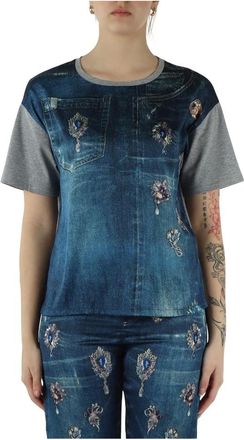 Liu Jo Femme, Tops, Multicolore, Taille: 38 FR T-shirt stampa digitale
