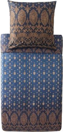 Bassetti Gold Decor Bettwäsche + 2 Kissenhüllen aus 100% Baumwollsatin in der Farbe Blau B1, Maße: 200x200 + 2 K 80x80 cm - 9333251