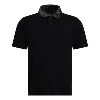 HUGO BOSS Homme, Tops, Noir, Taille: 2XL Polo en coton avec col contrastant