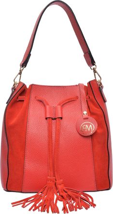 Roberta M Rot Rindsledertasche