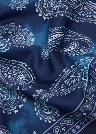 Mango Foulard triangulaire paisley bleu marine - Femme - Taille unique - MANGO