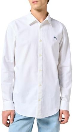 Wrangler Ls 1 pkt Shirt, Blanc Oxford, M Homme