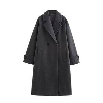 Generic Adies trench-coat ample d&eacute;contract&eacute;, manteau long doux et l&eacute;ger, trench-coat quotidien coupe-vent polyvalent for le printemps et lautomne(gris,xs)