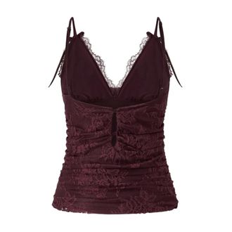 Pinko Pinko, Femme, Tops, Brun, Taille: 38 FR Fragola Top Pizzo Leggero