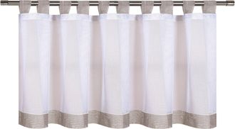 House Additions Scheibengardine NALA hellgrau B/H: 150 x 50cm transparente Kurzgardine mit Schlaufen