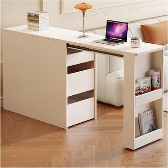 Generic Ausziehbarer Esstisch, K&uuml;cheninsel for kompakte R&auml;ume, umkehrbar als Home-Office-Schreibtisch, Computer, Wohnzimmer-Beistelltisch/Schreibtischtisch(60