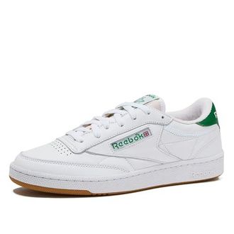 Reebok Club C 85 Baskets de tennis vintage pour homme, chaussures d&eacute;contract&eacute;es blanches, pointure 40 &agrave; 48, Chaussures Blanc/Vert Glen/Caoutchouc Gomme 1, 47