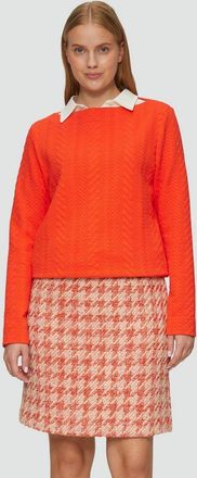 s.Oliver Sweatshirt Sweatshirt Strukturiertes Jacquard-Sweatshirt mit U-Boot-Ausschnitt