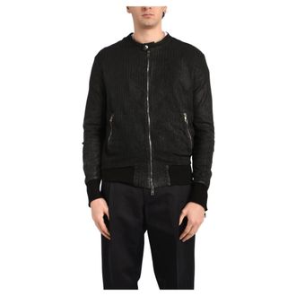 Giorgio Brato Homme, Vestes, Noir, Taille: M Blouson Aviateur en Cuir