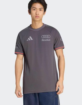 adidas adidas Performance - Audi Formula One Team - Maillot authentique &agrave; manches courtes - Gris strata et gris fer m&eacute;tallis&eacute;