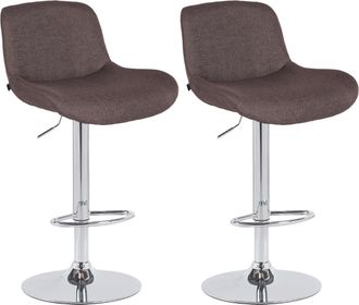 Clp 2er Set Barhocker Solon Chrom I Samtbezug oder Stoffbezug I Barstuhl h&ouml;henverstellbar und drehbar I gepolsterter Tresenhocker mit R&uuml;ckenlehn, Farbe:Du