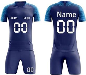 Generic Maillots et shorts de football personnalis&eacute;s avec num&eacute;ro de nom et logo de l&eacute;quipe pour enfants, adultes, jeunes fans, 4-1, L