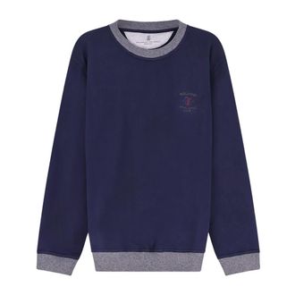 Brunello Cucinelli Baumwoll-French-Terry-Sweatshirt mit Stickerei - - Sweatshirts & Hoodies - Herren - Blau - S