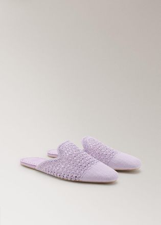 Mango Mules in H&auml;kel-Optik lila - Damen - 37 - MANGO