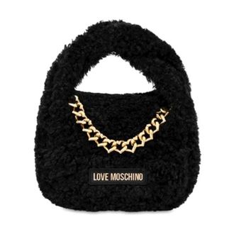 Love Moschino Teddy Fell Handtasche mit Schulterriemen - - Bags - Damen - Schwarzk - ONE SIZE