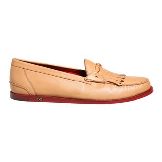Dolce & Gabbana Tassel Leder Slip-On Loafers - - Shoes - Herren - Beige - 39 EU