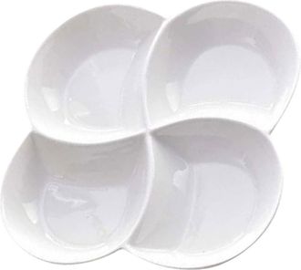 OSALADI Keramik Servierteller mit 4 F&auml;chern Snackplatte 22X22cm Lebensmittelechte Keramik Glatte Oberfl&auml;che Vielseitig f&uuml;r Snacks Kuchen und Salate Geeignet f