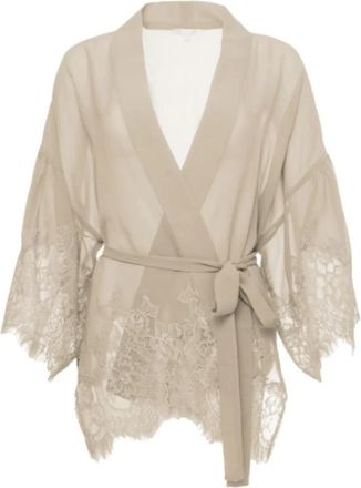 Gold Hawk Femme, V&ecirc;tements de nuit et de d&eacute;tente, Beige, Taille: 40 FR Coco Silk Lace Kimono
