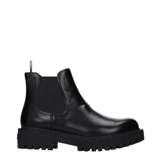 Prada Hommess Bottines Cuir Noir