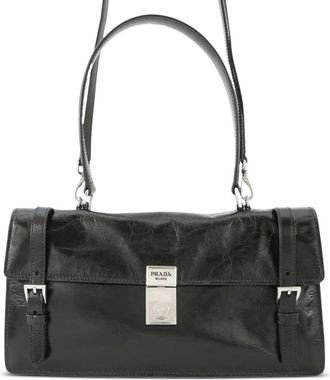 Prada sac à main Glossy médium en cuir (2000-2024) - Noir