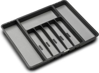 Madesmart Expandable Silverware Tray - Granite | CLASSIC COLLECTION | 8-Compartments | Kitchen Organizer | Soft-Grip Lining | Easy to Clean | BPA-Free