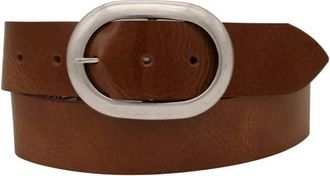 AnnaMatoni Ceinture en cuir de vachette v&eacute;ritable pour femme avec boucle ovale 4 cm de large, Cognac 640, TW80