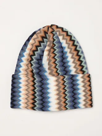 Missoni Bonnet en m&eacute;lange de laine &agrave; motif zigzag multicolore