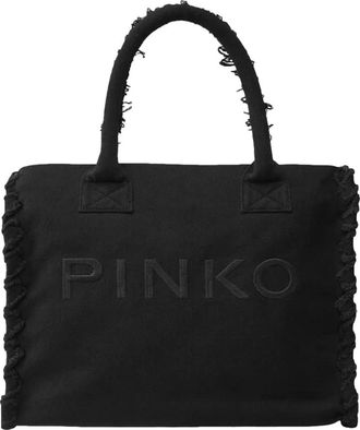 Pinko Pinko, Femme, Sacs, Noir, Taille: ONE Size Sac de plage moyen
