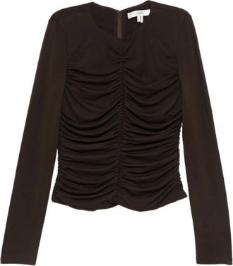 Frame Denim Femme, Blouses et Chemises, Brun, Taille: 36 FR Blouse Fronc&eacute;e sur le Devant