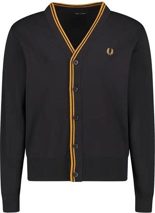 Fred Perry Herren Cardigan schwarz unifarben