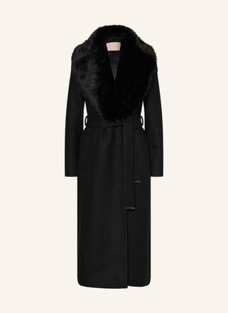 Ted Baker Mantel Musea Mit Kunstfell schwarz