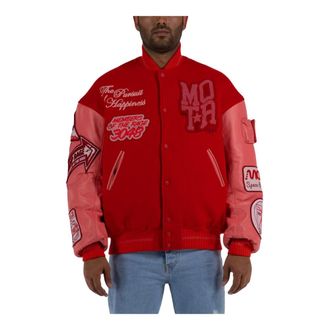 Members of the Rage Homme, Vestes, Rouge, Taille: M Veste Oversize Varsity