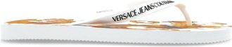 Versace Jeans Couture Homme, Chaussures, Blanc, Taille: 45 EU Tongues en caoutchouc avec logo