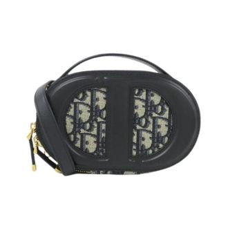Dior Pre-owned Oblique CD Signature Oval Canvas Leather Shoulder Bag - - Pre-owned - Damen - Blau - ONE SIZE