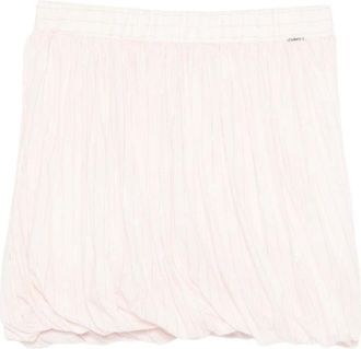 Twinset Femme, Jupes, Rose, Taille: 38 FR Minijupe ballon en popeline ray&eacute;e