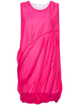 Helmut Lang robe courte en soie - Rose
