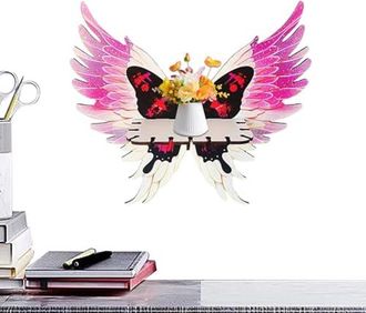 Generic &Eacute;tag&egrave;re dangle flottante - &Eacute;tag&egrave;re dangle flottante en bois papillon | &Eacute;tag&egrave;re dangle en forme de papillon en forme de papillon, support de rangement 