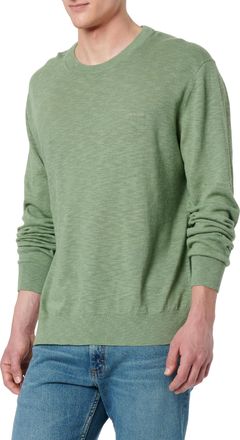 GANT Herren Linen Blend C-Neck Pullover, Kalamata Green, L