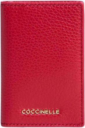 Coccinelle Femme, Accessoires, Rouge, Taille: ONE Size Porte-cartes Souple M&eacute;tallique