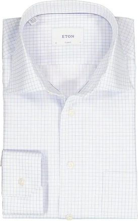 Eton Herren Hemd blau Kent kariert