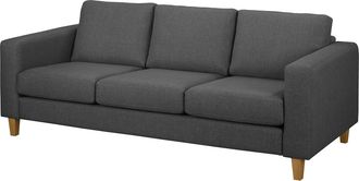 Norrwood home24 3-Sitzer Sofa Grau/Dunkelgrau Webstoff Inas 214 x 86 x 90cm ohne Schlaffunktion Natur