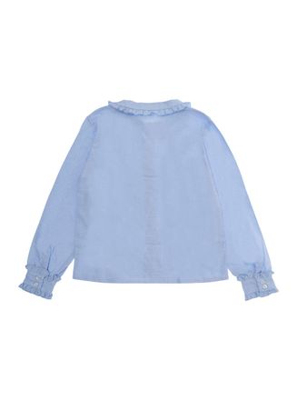 Nan&aacute;n Ruffled Cotton Oxford Shirt - Blue