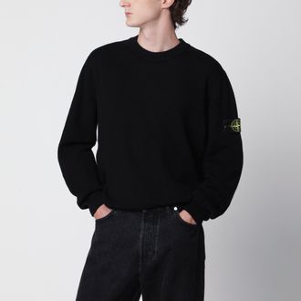 Stone Island Black crew-neck sweater in cotton
