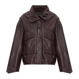 AllSaints Femme, Vestes, Rouge, Taille: 40 FR Veste en cuir Clay