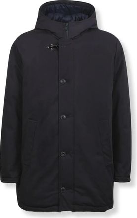 Fay Homme, Vestes, Bleu, Taille: L Caban en gabardine rembourr&eacute; de duvet